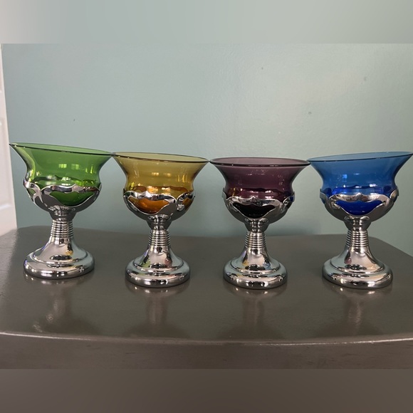Dining | Farber Bros Krome Kraft Colorful Sherry Glasses Set Of 4 4 18 ...